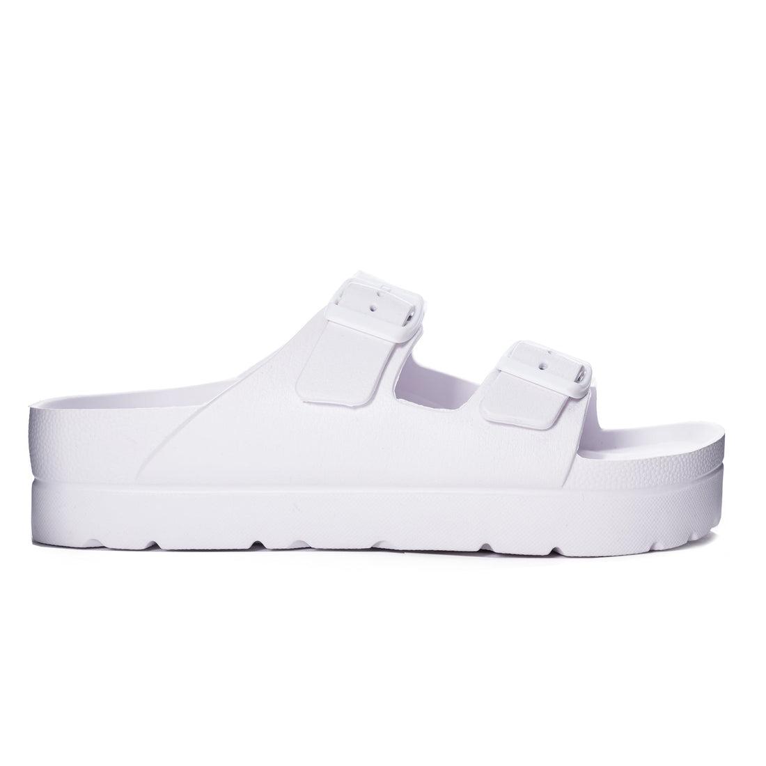Genavive Jelly Pool Slide Buckle Flatform Sandal - White – Mint Market
